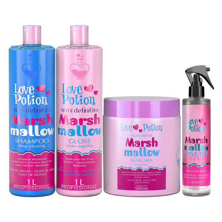 Marshmallow Bundle - Shampoo + Mask + Gloss + Liquid Tox – Natureza USA