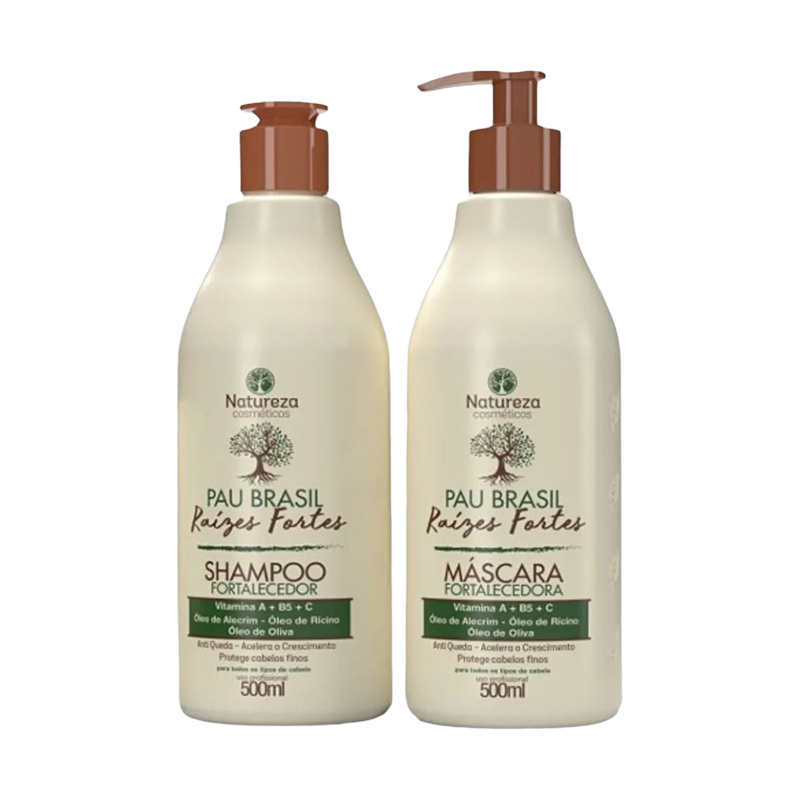 Pau Brasil Strong Roots Hair Growth Kit – Shampoo, Mask & Tonic 500ml ...